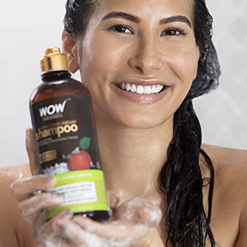 WOW Skin Science Apple Cider Vinegar Shampoo - Hair Growth Shampoo for Thinning Hair, Hair Loss & Dandruff Shampoo - Parabens & Sulfate Free Shampoo - Clarifying Shampoo for Build Up Purifying Shampoo