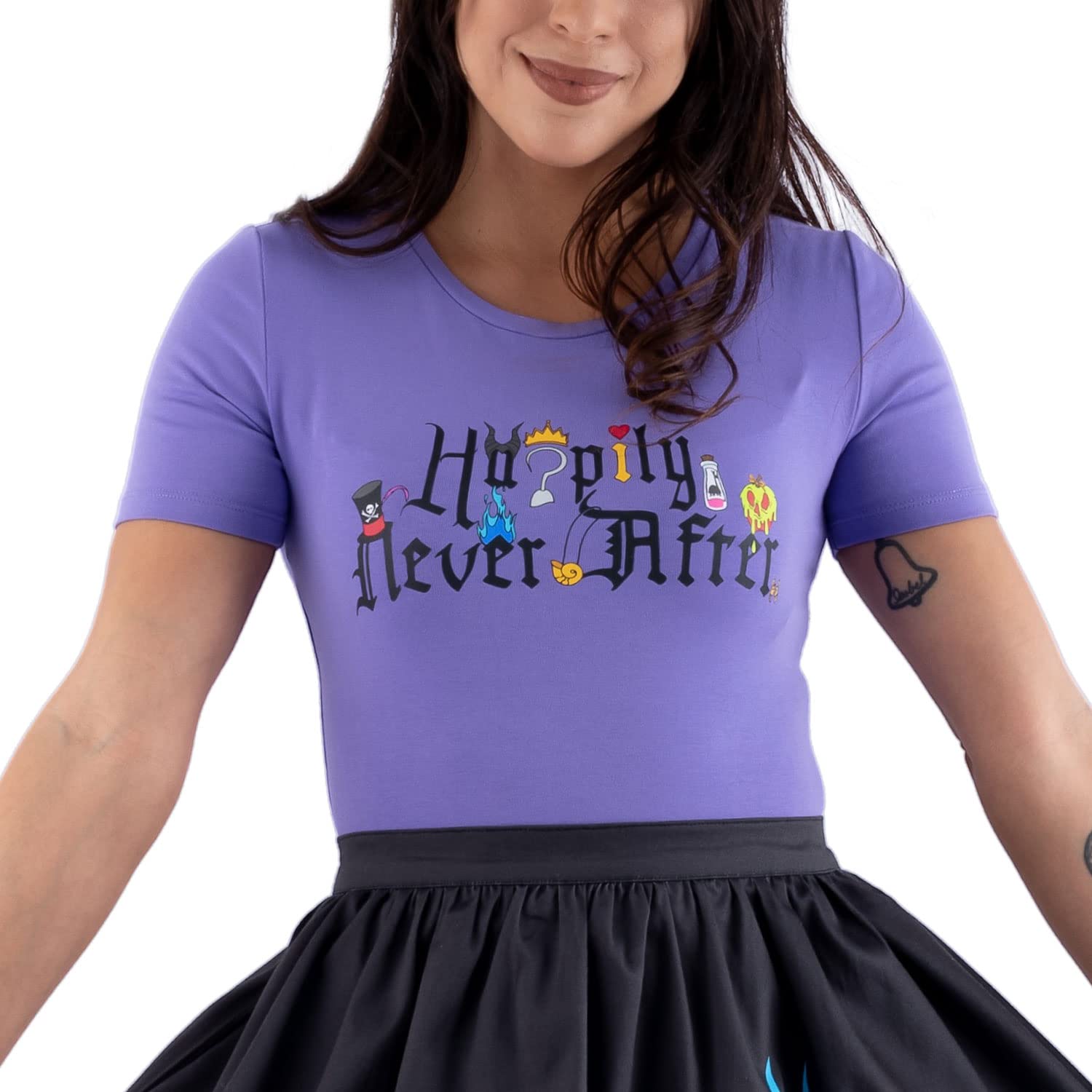 Loungefly Stitch Shoppe Disney Villains Happily Never After Ariana Top, Size Extra-Small