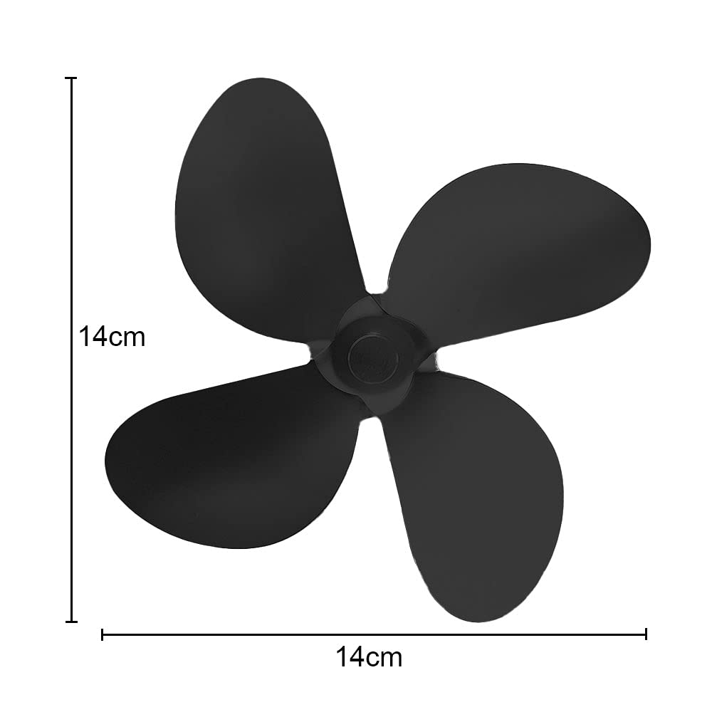 Stove Fan Blade Replacement, 4 Blade Fireplace Fan Heat Powered Stove Fan 4 Blade for Wood/Log Burner/Fireplace