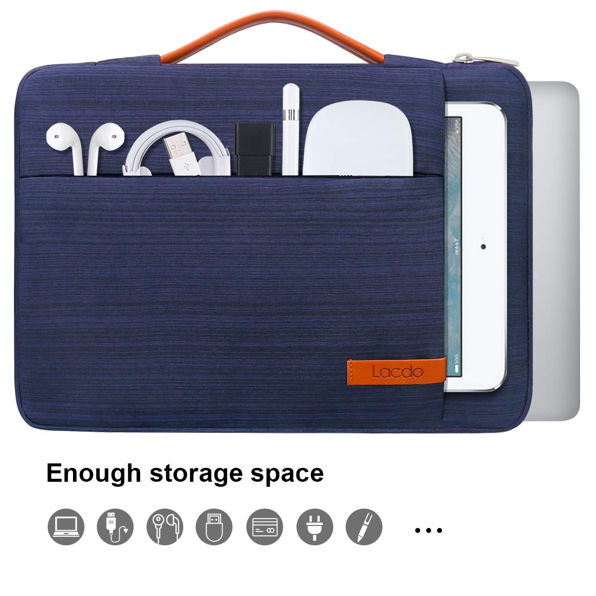 Lacdo 360° Protective Laptop Sleeve Case for 16 inch New MacBook Pro M4/M3/M2/M1 Pro/Max A3403 A3186 A2991 A2780 A2485 A2141 2024-2019, 15 inch Surface Laptop 7th Copilot+PC/6/5/4/3 Computer Bag, Blue