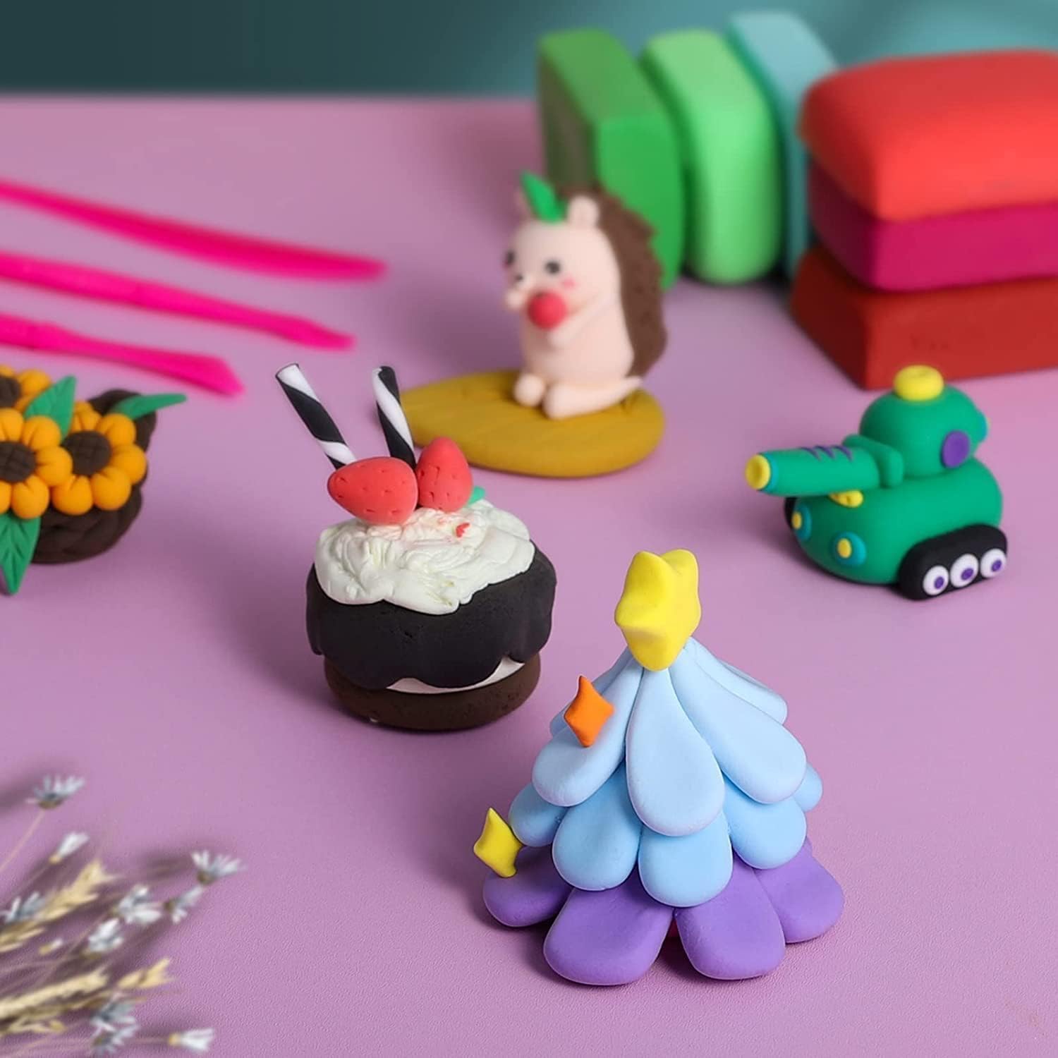 ifergoo Modeling Clay Kit - 24 Colors Magic Air Dry Ultra Light Clay, Safe & Non-Toxic, Great Gift for Children