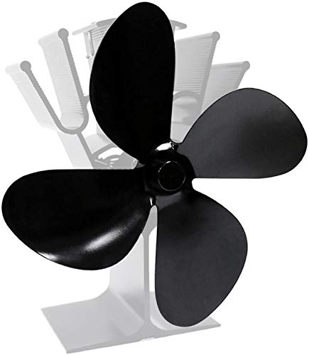 Stove Fan Blade Replacement, 4 Blade Fireplace Fan Heat Powered Stove Fan 4 Blade for Wood/Log Burner/Fireplace