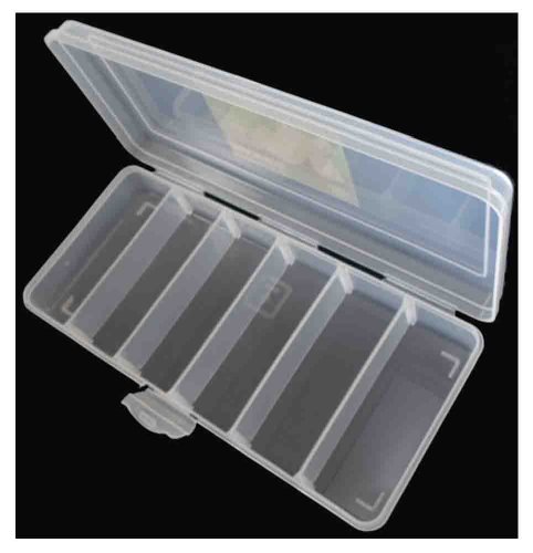 BIN BUDDY Clear Plastic Storage Box with Removable Dividers | Size 10.5" X 4.5" X 1.75" Overall | 6 Sections Each Size 1.5" x 4" x 1.25" | Customize Storage Space to Store Small Parts