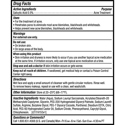 Paula's Choice CLEAR Pore Normalizing Cleanser, Salicylic Acid Acne Face Wash, Redness & Blackheads, 6 Ounce