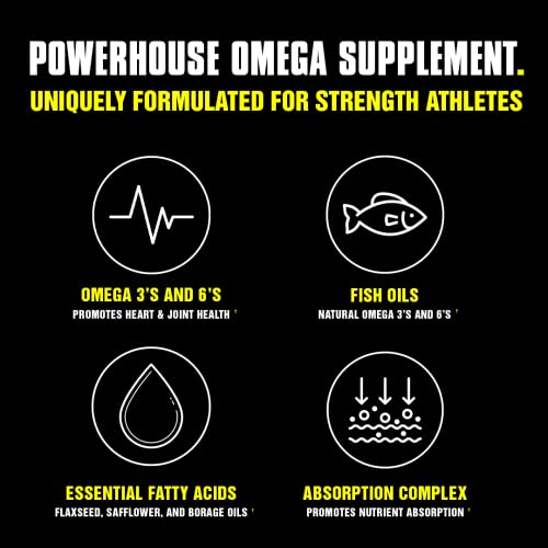 Animal Omega-Omega 3 6 Supplement-Fish Oil,Flaxseed Oil,Salmon Oil,Cod Liver,Herring, and more-10 Sources of Omegas and EFAs -Full dose of EPA,DHA,CLA+Absorption Complex-Pack of 30(Packaging may vary)