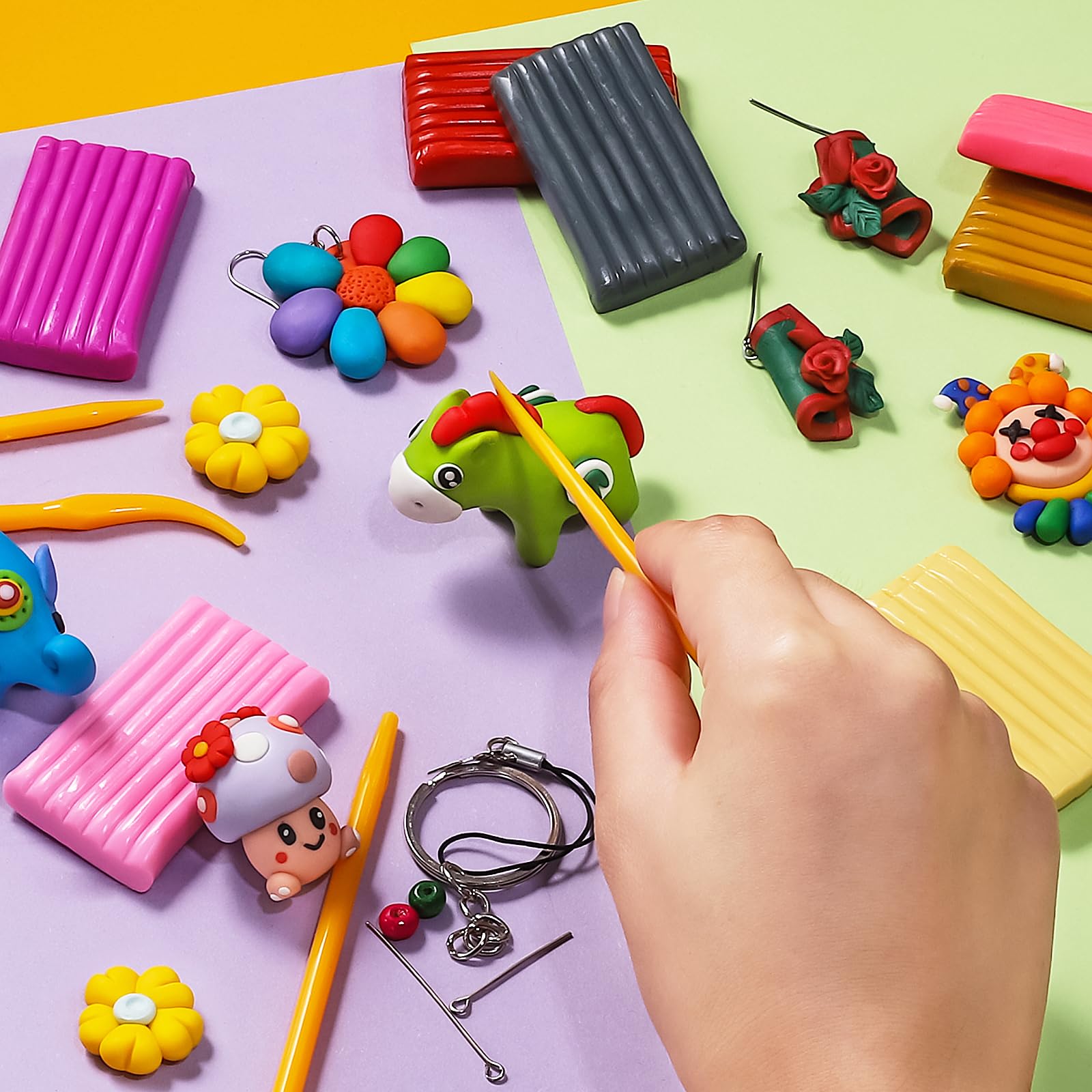 Ixiaoyoo Polymer Clay 88 Colors, Modeling Clay for Kids DIY Starter Kits, Oven Bake Model Clay, Non-Toxic, Non-Sticky, Ideal Clay Kits for Children and Artists (88 Colors)
