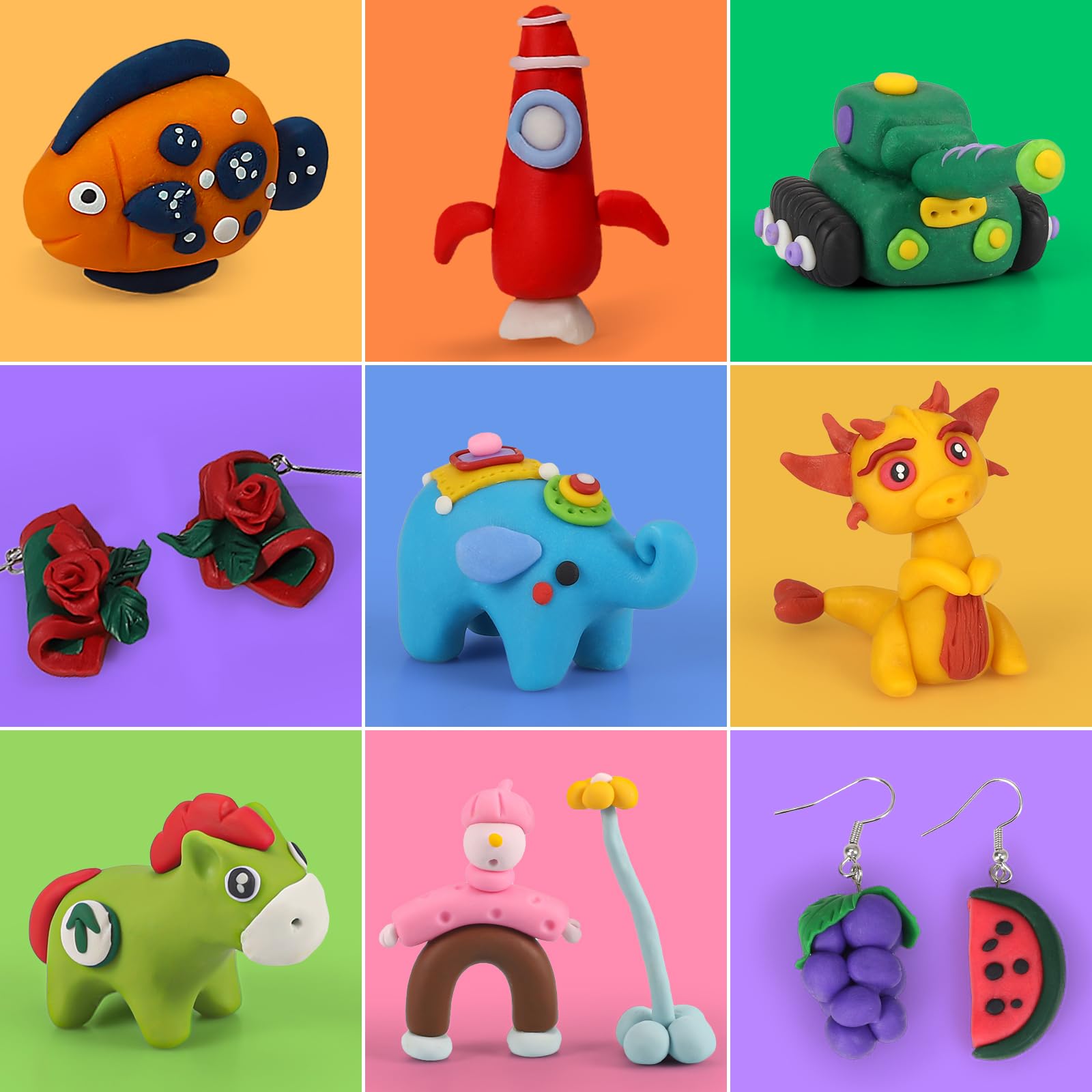 Ixiaoyoo Polymer Clay 88 Colors, Modeling Clay for Kids DIY Starter Kits, Oven Bake Model Clay, Non-Toxic, Non-Sticky, Ideal Clay Kits for Children and Artists (88 Colors)