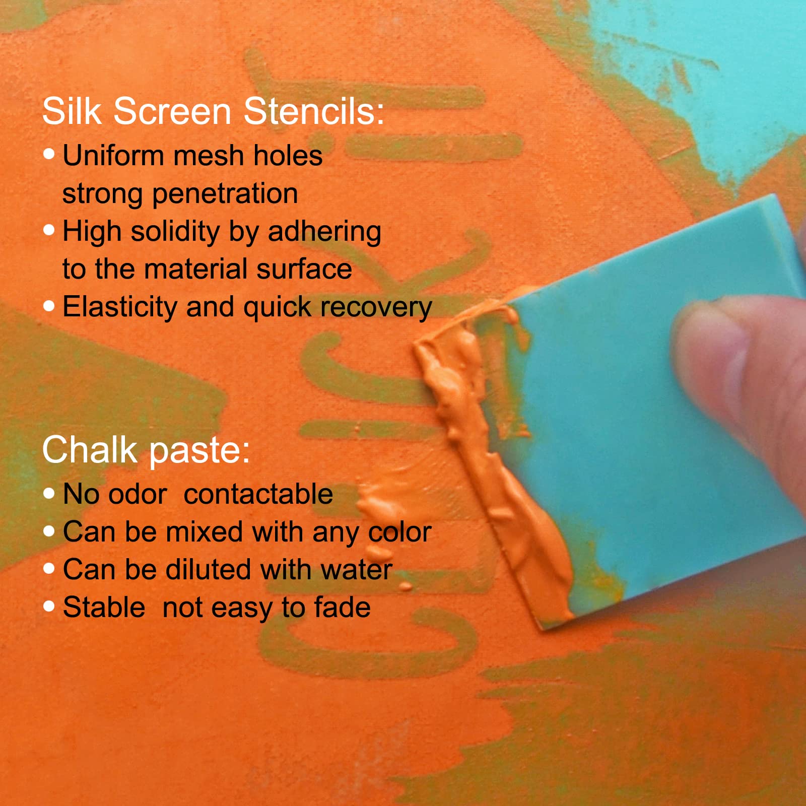 BOOLOOEN Silk Screen Stencil, Reusable Self-Adhesive Stencil for on Wood, Chalkboard, Home Decor, 8.5'' x 8.5''.