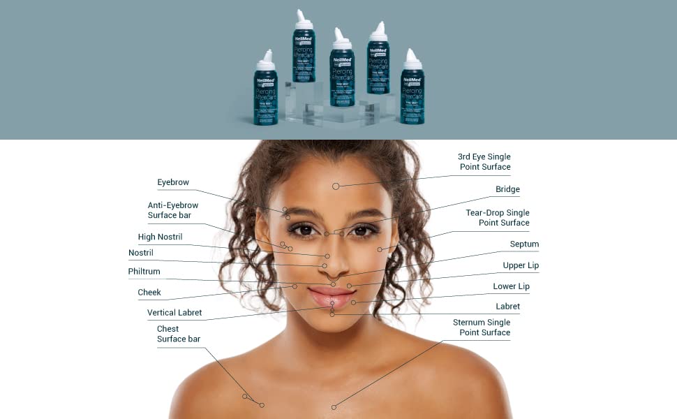 NeilMed NeilCleanse Piercing Aftercare, Fine Mist, 6.3 Fluid Ounce
