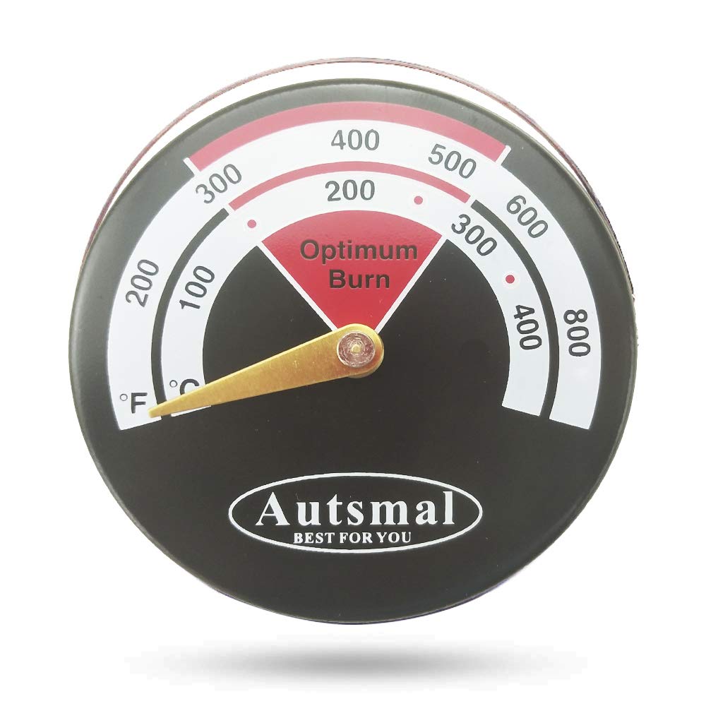 Thermometers Wood Stove Thermometers,Stove Meter Thermometers for Wood Burning Stoves Top,Flues,Stovepipe Thermometer Measures Temperatures on StoveTop,Avoid Stove Fan Damaged by Overheat