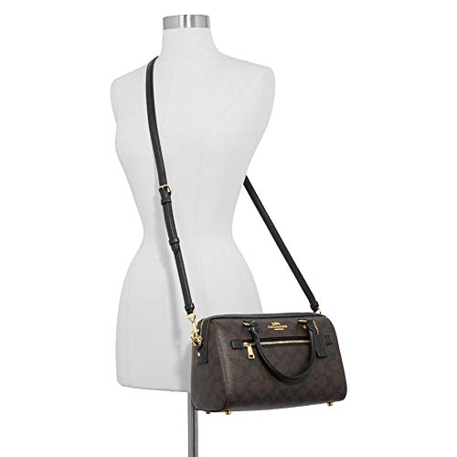 Coach Rowan Satchel In Signature Canvas (IM/Brown/Black), Small
