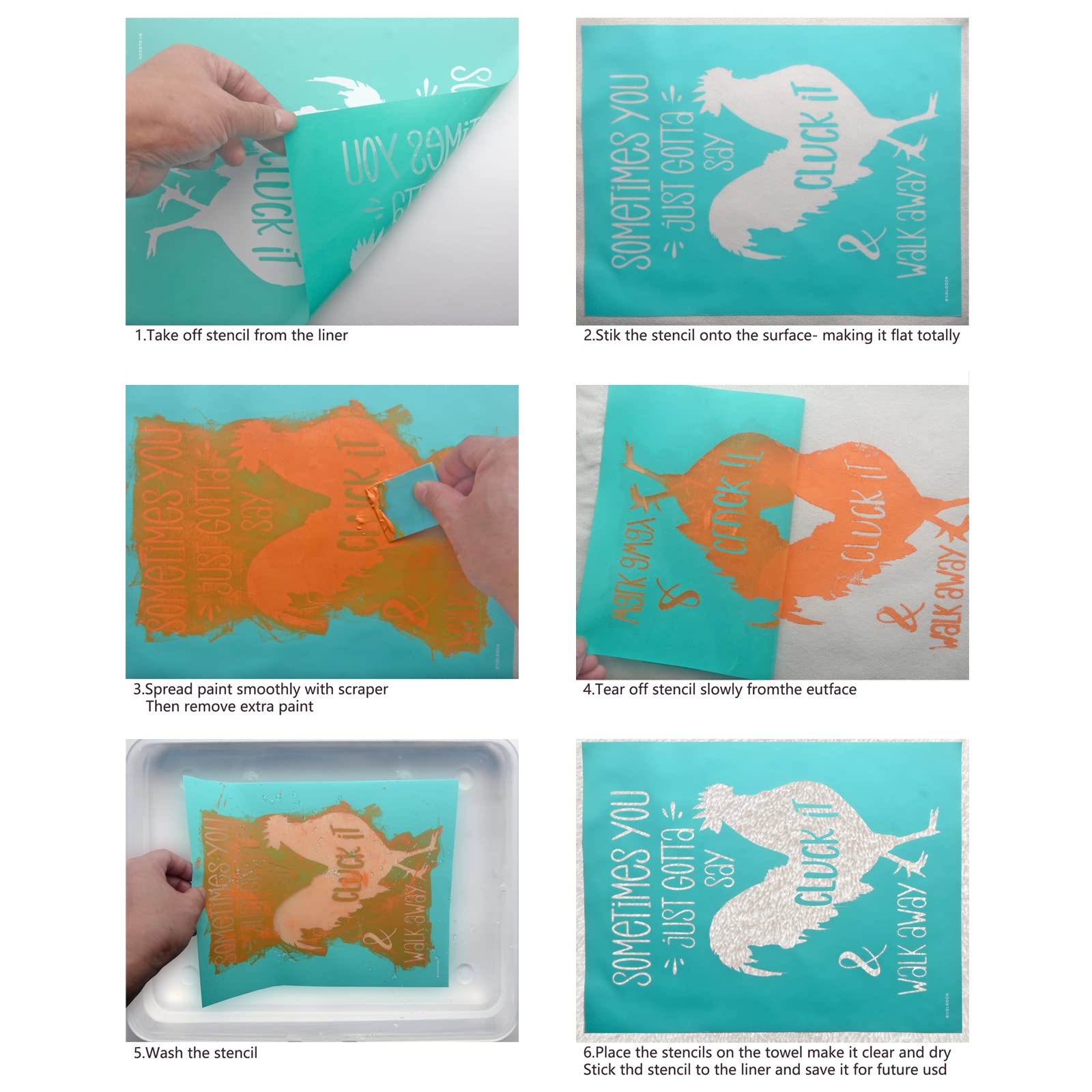 BOOLOOEN Silk Screen Stencil, Reusable Self-Adhesive Stencil for on Wood, Chalkboard, Home Decor, 8.5'' x 8.5''.