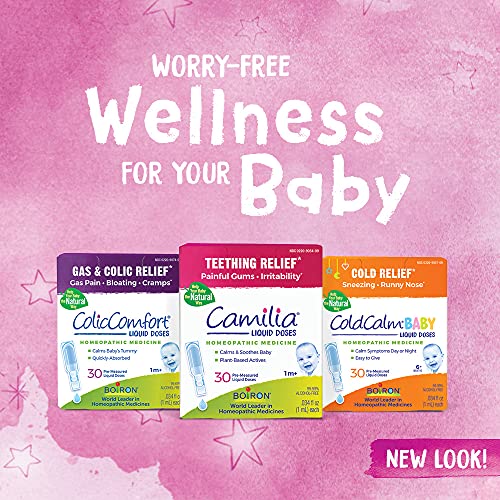 Boiron Camilia Teething Drops for Daytime and Nighttime Relief of Painful or Swollen Gums and Irritability in Babies - 30 Count