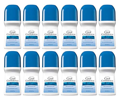 Avon Cool Confidence Baby Powder Roll-on Anti-perspirant Deodorant 2.6 oz (12-Pack)