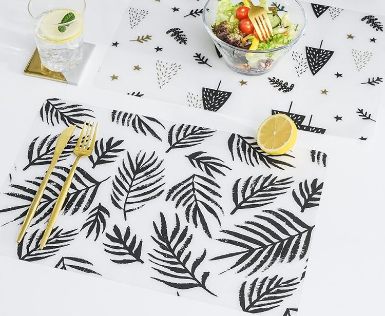 Jacriah Shelf Liner for Kitchen Cabinets Non-Adhesive Leaf Drawer Liner Non-Slip Refrigerator Liner Waterproof Fridge Pad Cupboard Mat Easy Placemats, Ideal for Wire Pantry Bathroom, 17.7"× 47.2"