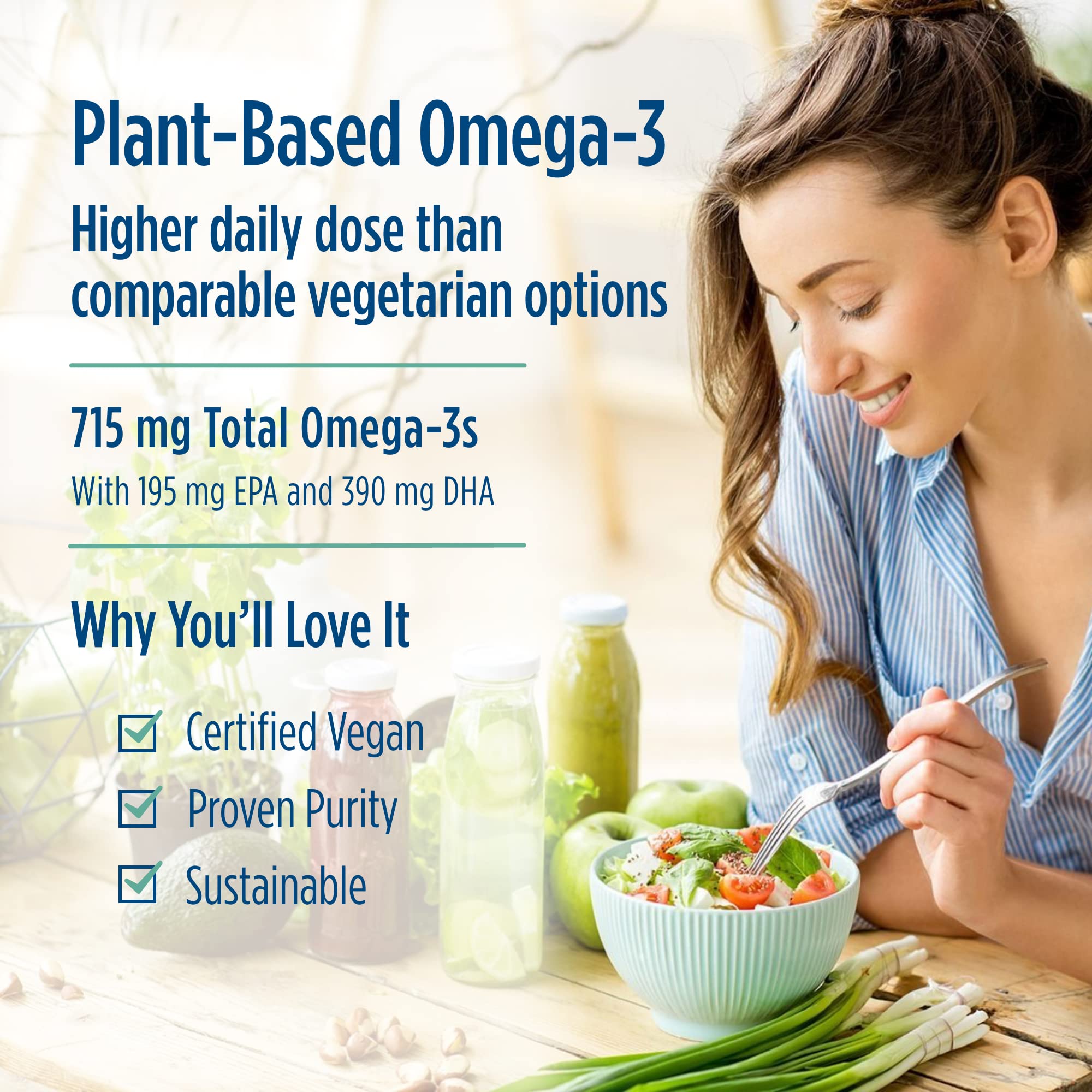 Nordic Naturals Algae Omega - 90 Soft Gels - 715 mg Omega-3 - Certified Vegan Algae Oil - Plant-Based EPA & DHA - Heart, Eye, Immune & Brain Health - Non-GMO - 45 Serving