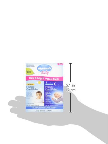 Infant And Baby Cold Medicine, Hyland's Naturals Baby Mucus + Cold Relief, Day & Night Value Pack, Decongestant And Cough Relief, 8 Fl Oz
