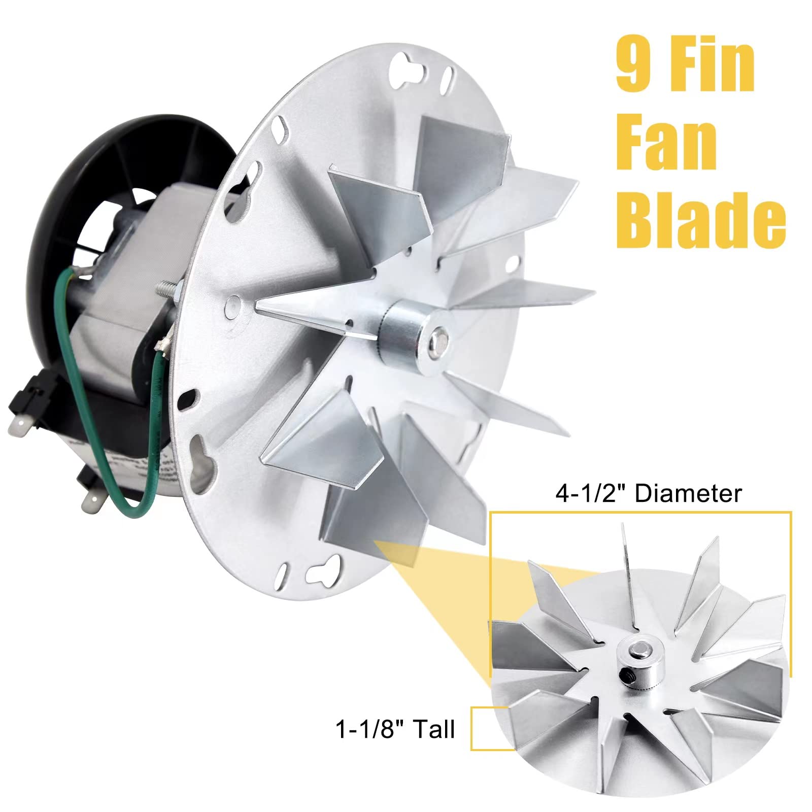 Adviace Replacement 812-3381 Exhaust Combustion Blower Motor for Quadrafire Classic Bay CB1200 & CB1200i Insert and Pellet Stoves, Heatilator Eco Choice CAB50 & PS50 Pellet Stoves