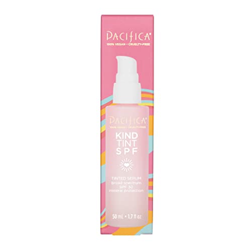 Pacifica Beauty, Kind Tint SPF 30 Tinted Sunscreen, Broad Spectrum UVA/UVB Sun Protection, Mineral Sunscreen with Zinc Oxide, Vegan Collagen, Makeup Primer, Moisturizer, For All Skin Tones, Vegan
