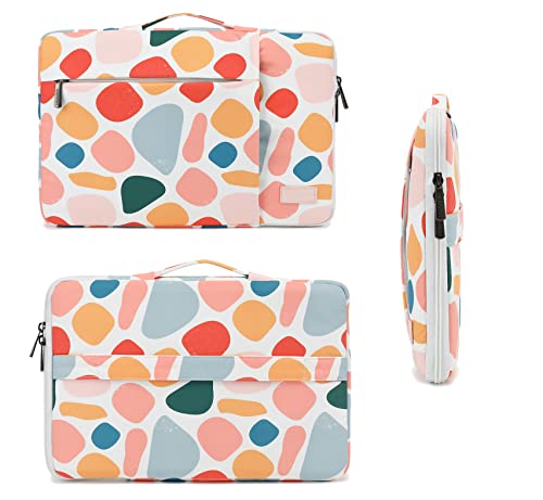 SANFAN 360 Protective Laptop Sleeve Case Bag, Cover with Handle and Luggage Strap for iPad 12.9 inch, MacBook Pro Air 13" and 12.5 inch-13.3 inch Screen Devices (Stones)