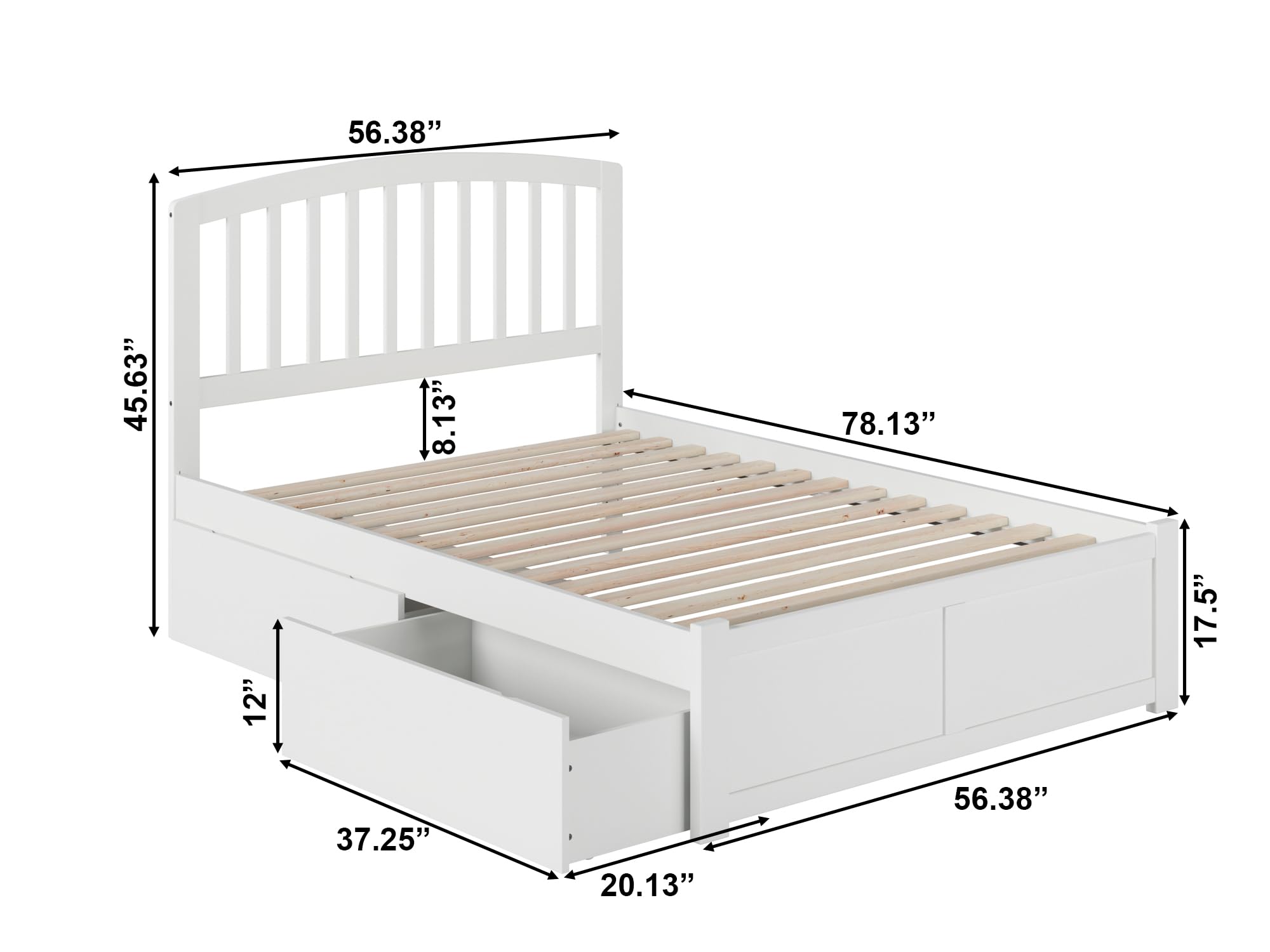 AFI Richmond Platform Bed with Footboard & Storage Drawers