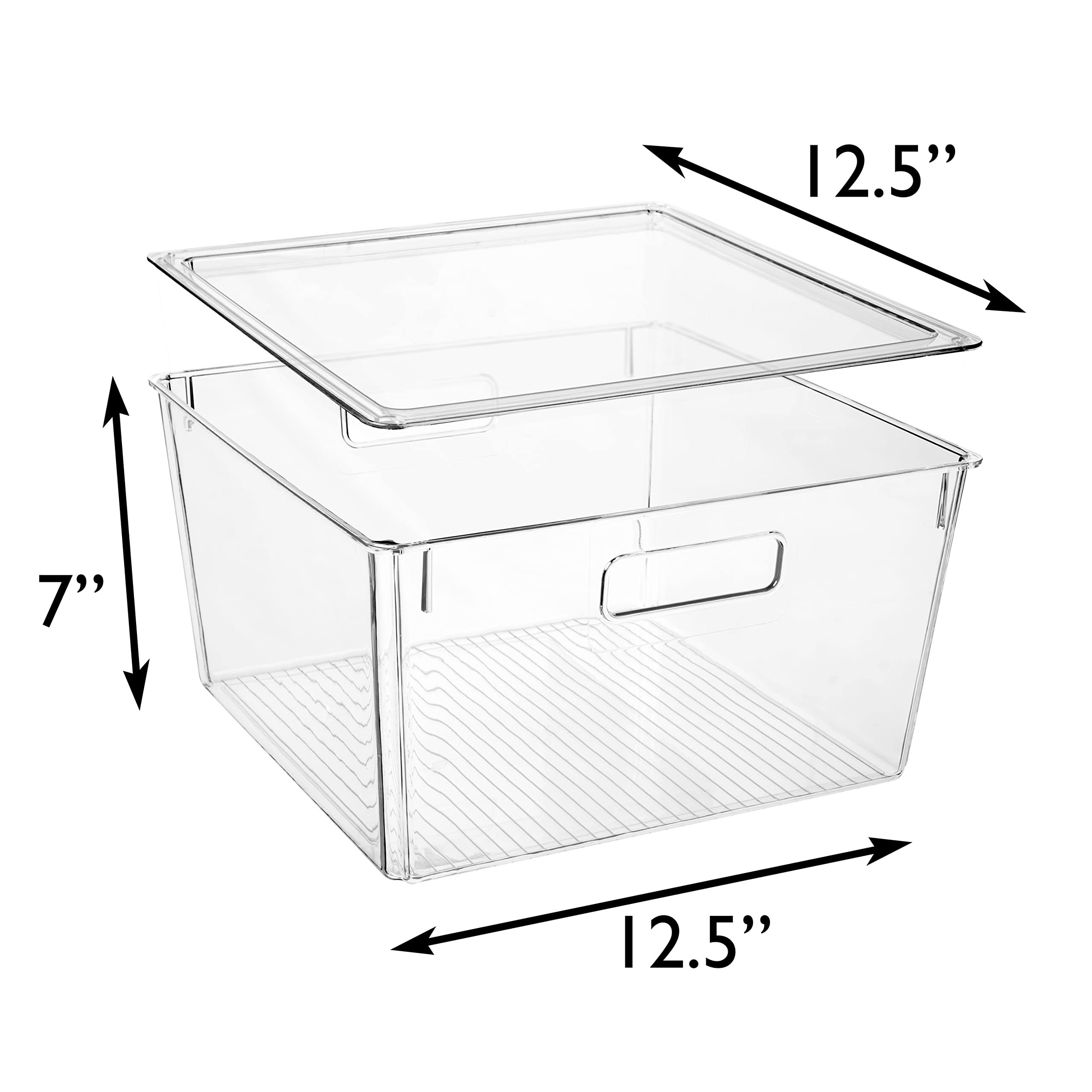 ClearSpace Plastic Storage Bins with Lids XL β Perfect Kitchen Organization or Pantry Storage β Fridge Organizer, Pantry Organization and Storage Bins, Cabinet Organizers