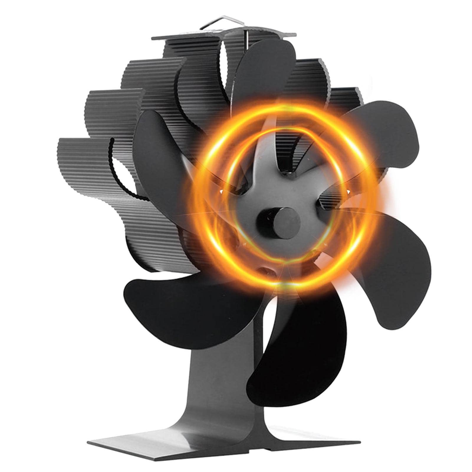 BIVITA Heat Powered Stove Fan, 6 Blade Fireplace Fan for Wood Burning Stove, Heat-Powered WoodStove Fan, Wood Stove Accessories, Quietly Circulating Warm Air