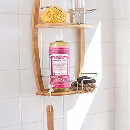 Dr. Bronner’s - Pure-Castile Liquid Soap (Rose, 32 ounce) - Made with Organic Oils, 18-in-1 Uses: Face, Body, Hair, Laundry, Pets and Dishes, Concentrated, Vegan, Non-GMO