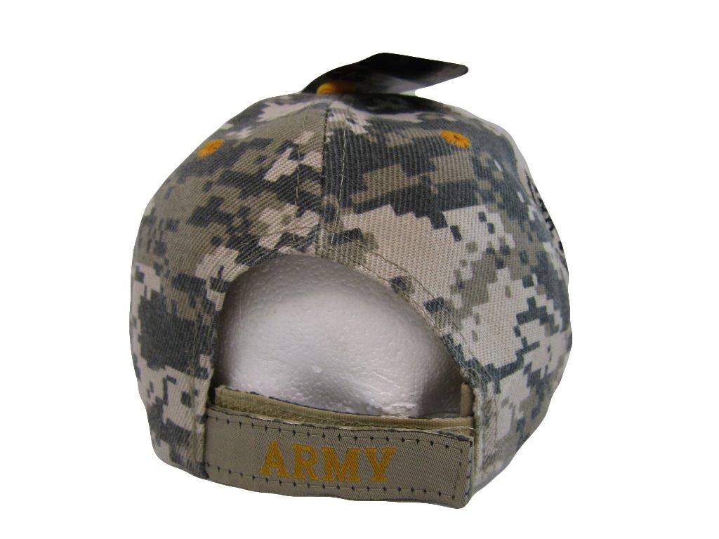 U.S. Army Retired Digital Camo Camouflage Shadow Black Embroidered Cap Hat