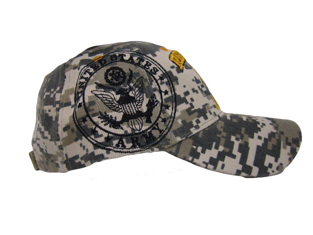 U.S. Army Retired Digital Camo Camouflage Shadow Black Embroidered Cap Hat