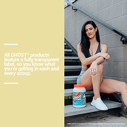 GHOST WHEY Protein Powder, Chips Ahoy! - 2lb, 25g of Protein - Whey Protein Blend - Post Workout Fitness & Nutrition Shakes, Smoothies, Baking & Cooking - Cookie Pieces Inside