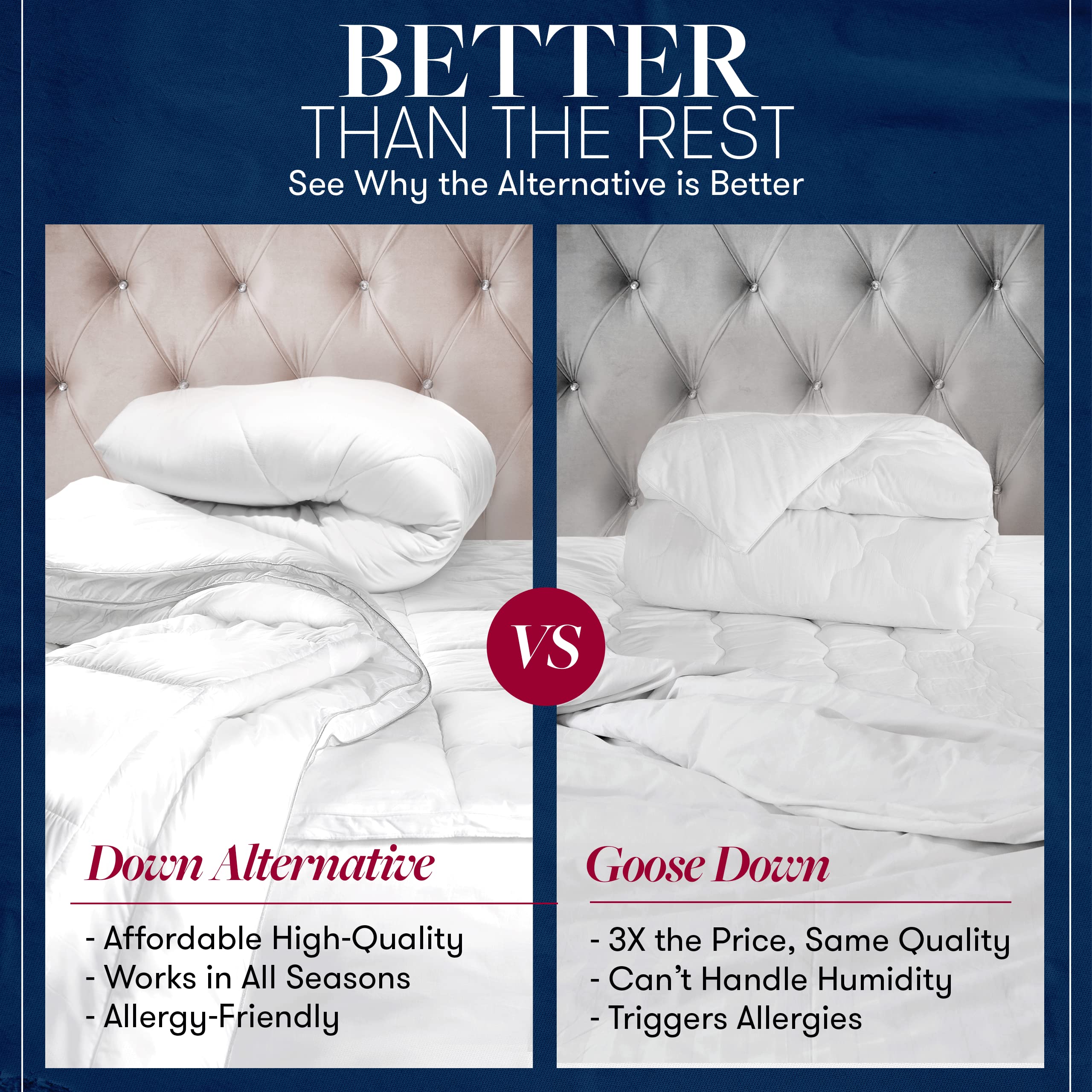 Beckham Hotel Collection Full/Queen Size Comforter - 1600 Series Down Alternative Home Bedding & Duvet Insert - Pure White