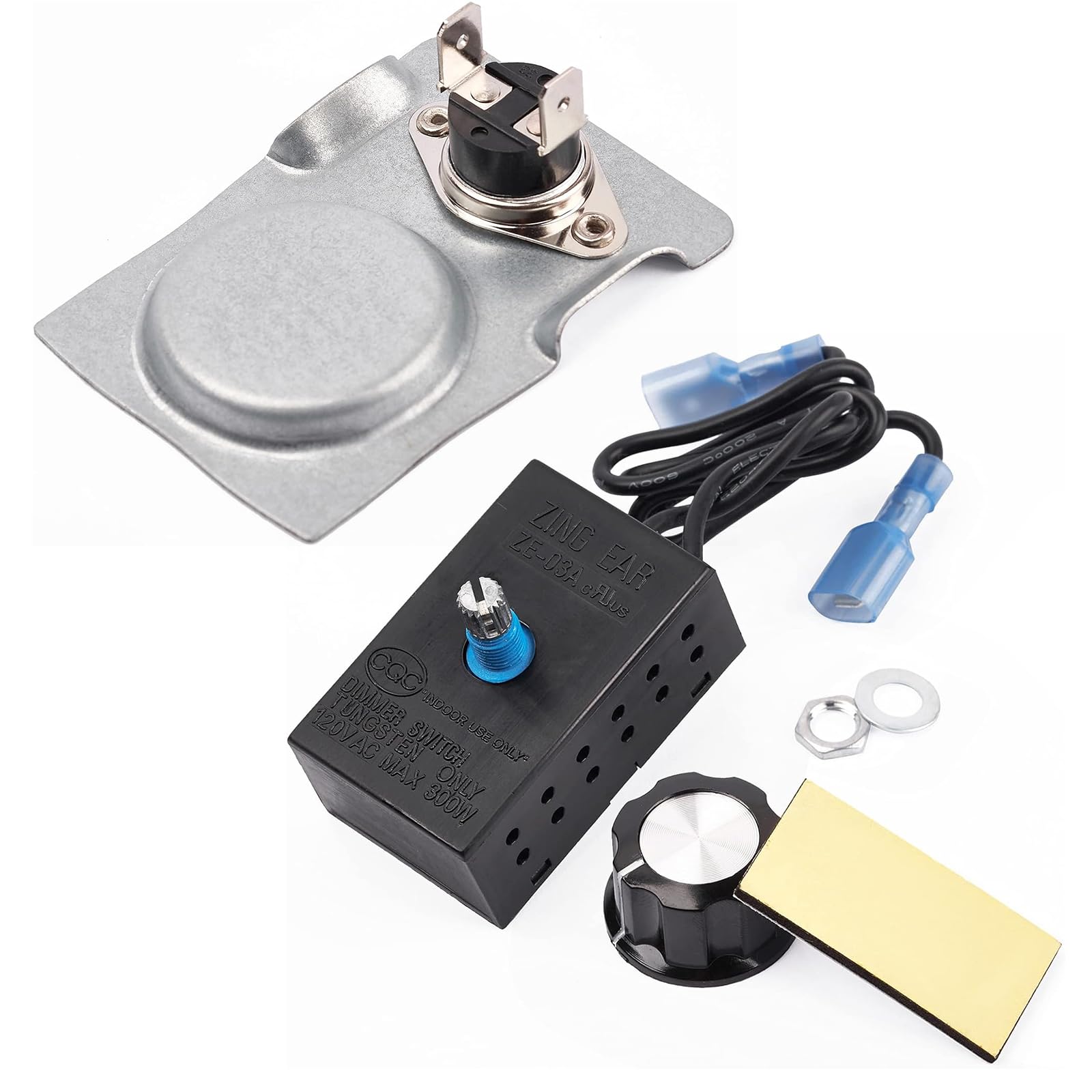 Hiorucet Magnetic Thermostat Switch for Fireplace Blower Fan, Wood Stove, Gas Log Fireplace, Fireplace Stove Blower Fan Variable Rheostat Speed On/Off Switch Control.
