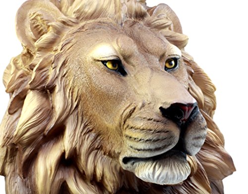 Ebros Gift Safari African Grassland Mufasa Lion Head Wall Decor Plaque 16" Tall Taxidermy Art Decor Sculpture Alpha Pride Lion King Wall Bust Plaque