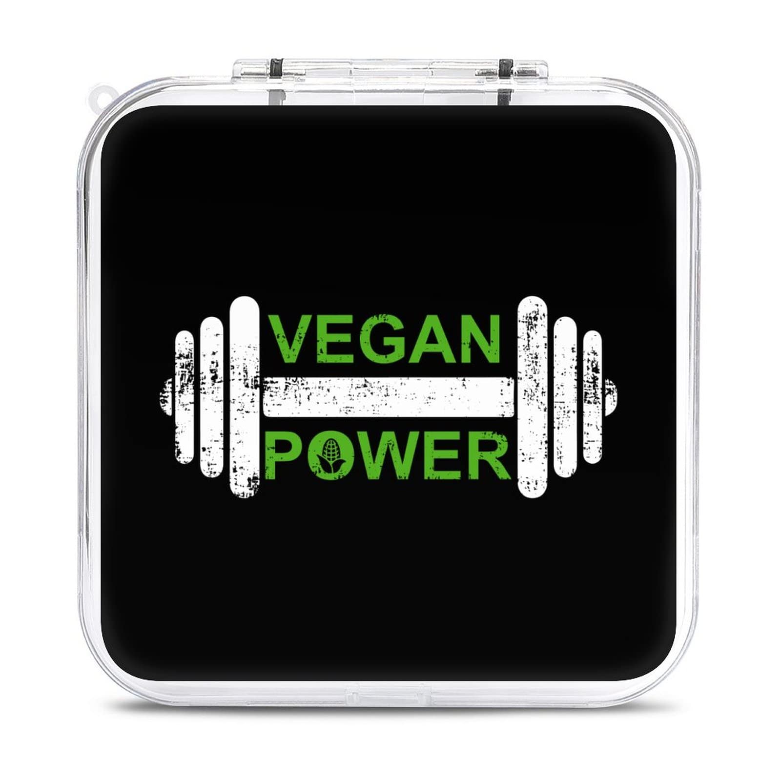 Vegan Power Game Card Storage Case Hard Protective Organizer Box For Nintendo Switch (12 Slot Clear Shell)