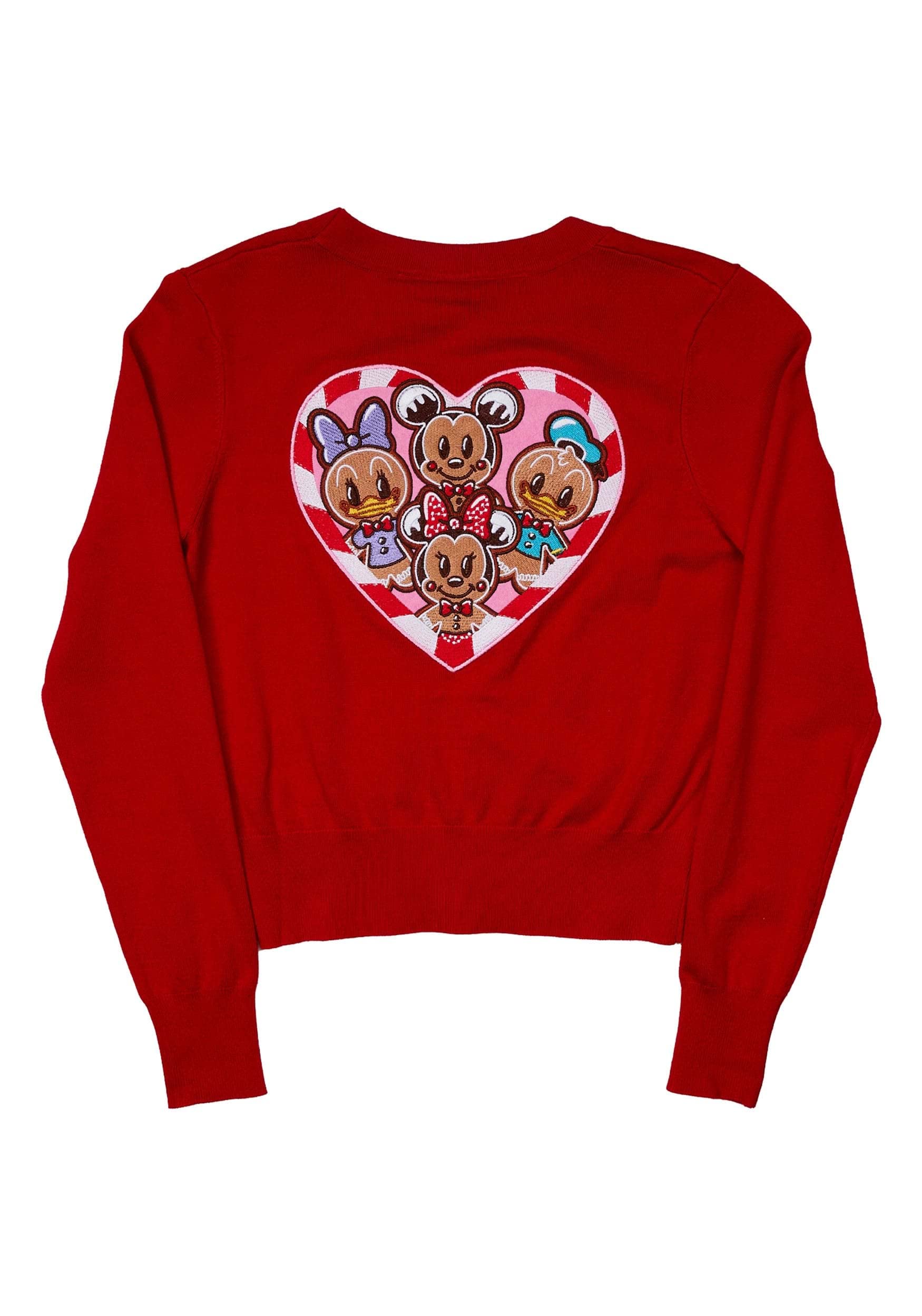 Women's Stitch Shoppe Disney Holiday Gingerbread Character Sweater X-Large Red