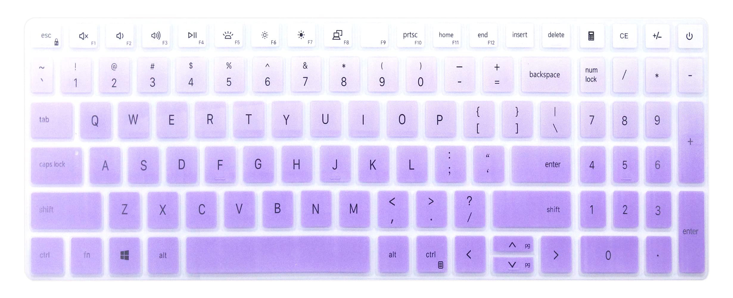 Keyboard Skin Compatible for 2022 2021 Dell Inspiron 15 5510 5515 5518 7510 3510 3511 3515, Inspiron 16 7610, Dell Vostro 15 3510 5510 5515, Latitude 3520 (Ombre Purple)