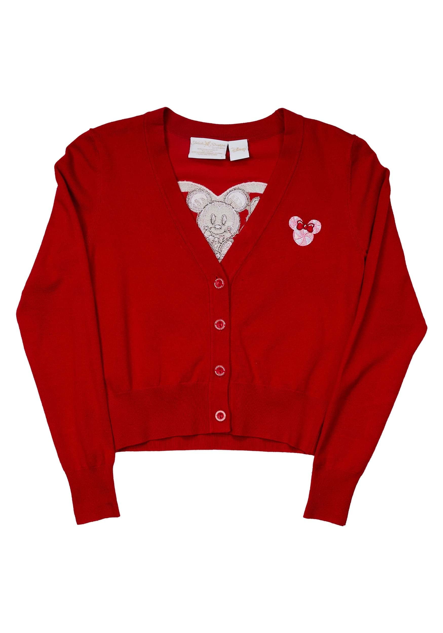 Women's Stitch Shoppe Disney Holiday Gingerbread Character Sweater X-Large Red