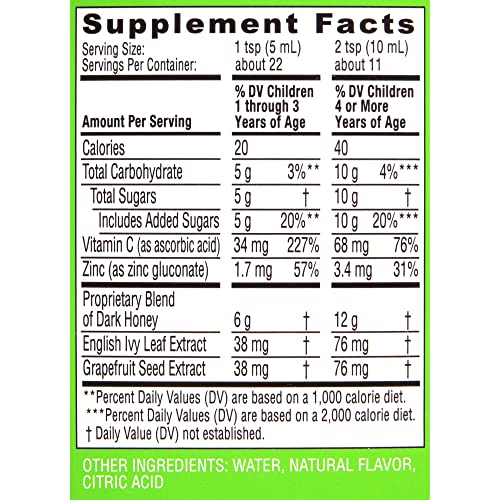 Zarbee's Natural Children's Cough Syrup + Mucus With Dark Honey Natural Grape Flavor- 4oz, Pack of 3