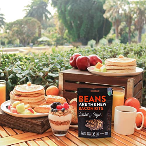 Beans Are The New Bacon Bits - Hickory Style - A Plant-based, Vegan, Non-GMO meat substitute made from Pinto Beans - 3 Ounce Bag - PACK OF 2