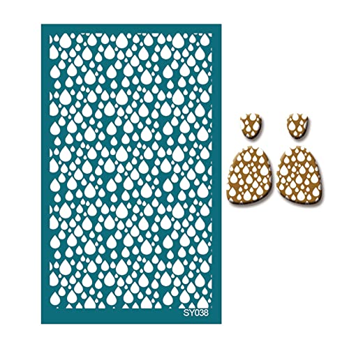 6Pcs Polymer Clay Silk Screen - Silk Screen Stencils for Polymer Clay - Reusable Silkscreen Print Kit Printing on Clay Jewelry Clay Earrings Silkscreen Stencil for Polymer Clay Earrings Jewelry