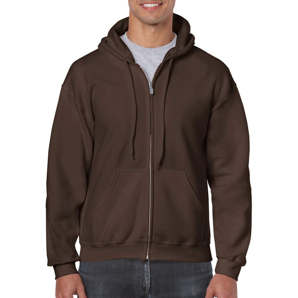 Gildan Heavy Blend Unisex Adult Full Zip Hooded Sweatshirt Top (XL) (Maroon)