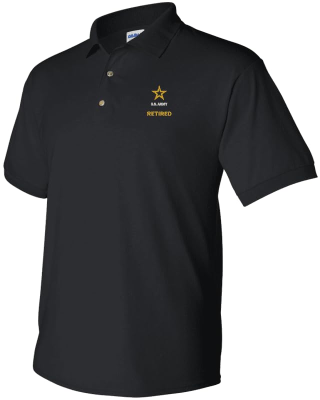 MilitaryBest U.S. Army Retired Polo Black