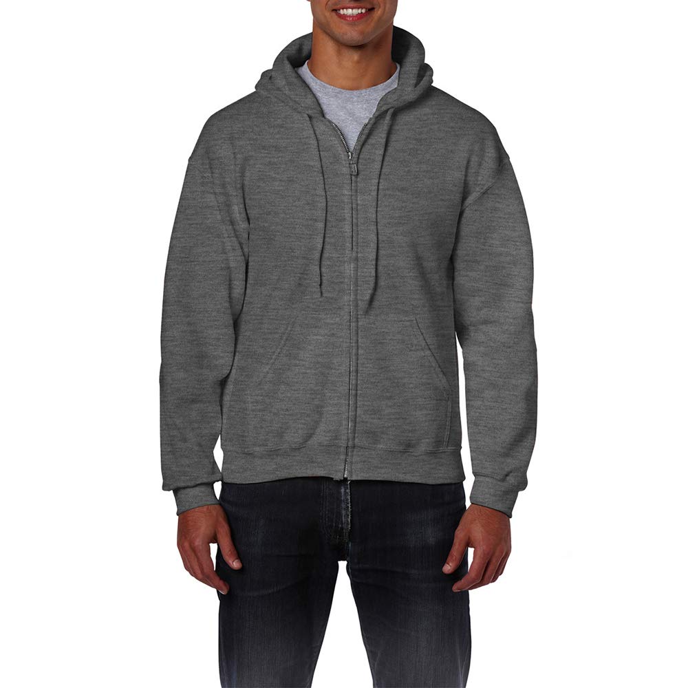 Gildan Heavy Blend Unisex Adult Full Zip Hooded Sweatshirt Top (XL) (Maroon)