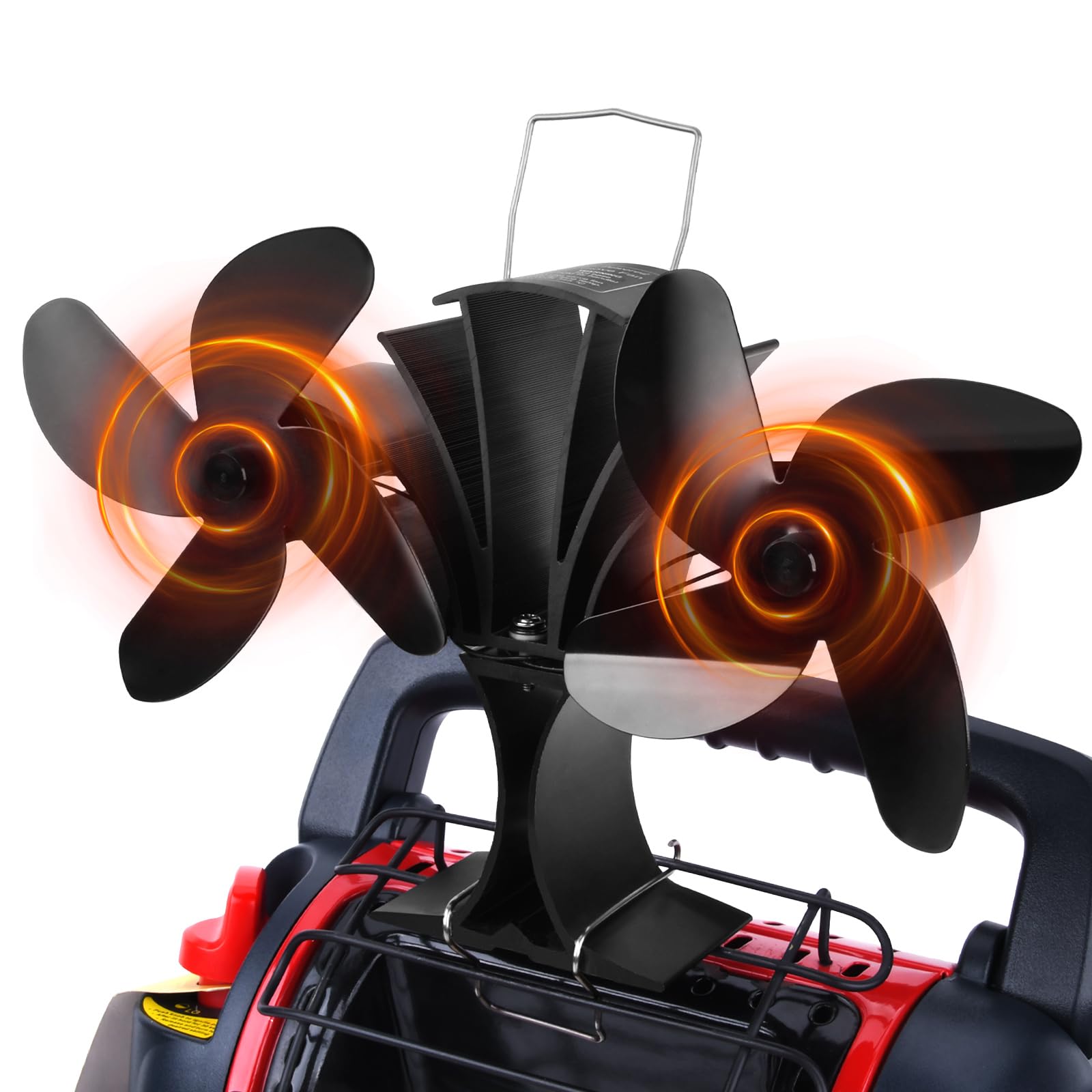 foedo Wood Stove Fan，Heat Powered Stove Fan for Heater/Wood/Pellet/Fireplace, Upgrade Dual Motors 8-Blade, Efficiently Circulate Warm Air(compatible with for Mr Buddy heaters)