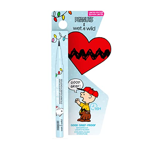 Wet n Wild Peanut Collection Good Grief-Proof Waterproof Liquid Eyeliner Ultra Black, 0.02 pounds
