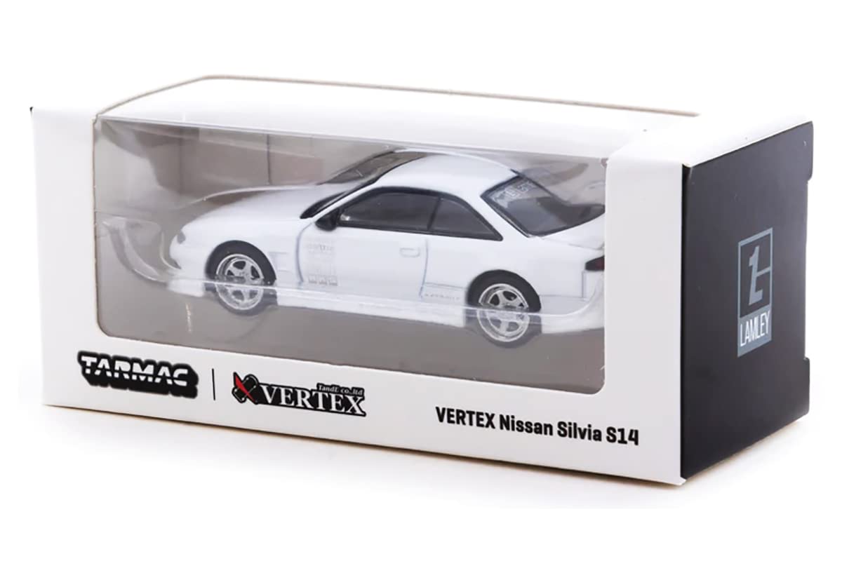 Vertex Silvia S14 RHD (Right Hand Drive) White Lamley Group Special Edition Global64 Series 1/64 Diecast Model Car by Tarmac Works T64G-018-WH