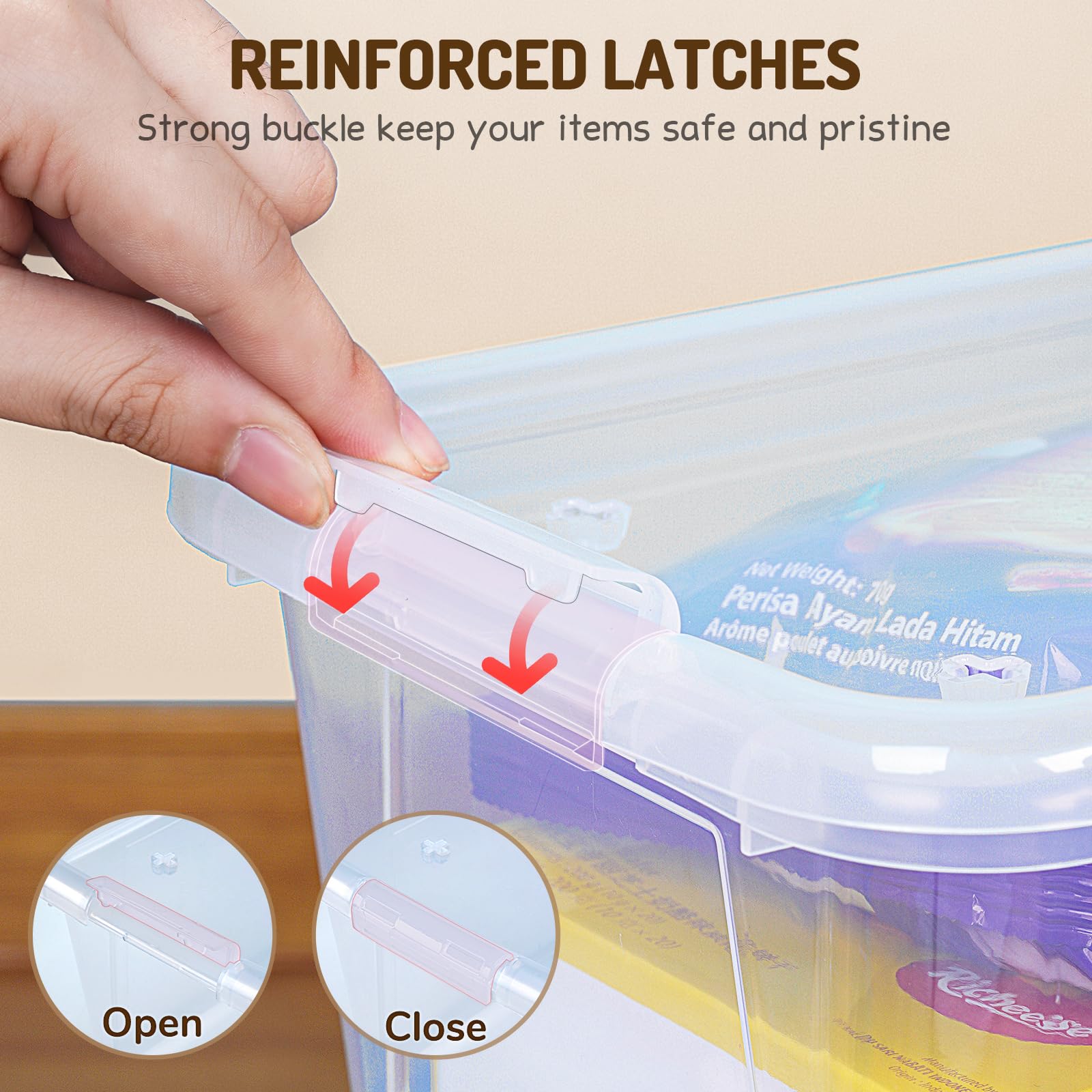 GAMENOTE Clear Plastic Storage Bins with Lids,Stackable Containers for Classroom,Toy Storage Organizer, 5 Qt 12 Pack Small Tubs,Tote Box for Kids Playroom,Sorting(12×7.2×5.1 in)