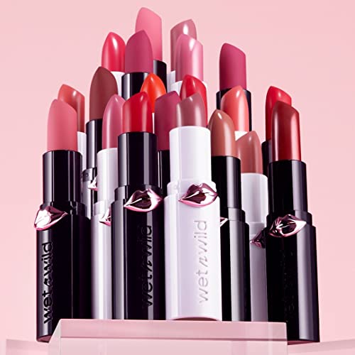 wet n wild Lipstick Mega Last High-Shine Lipstick Lip Color Makeup, Rosé And Slay