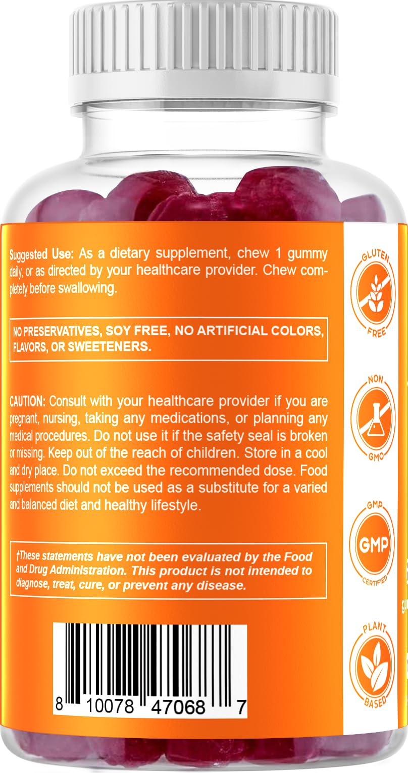 Vitamatic Vitamin D3 Gummies - 5000 IU Per Gummy - 60 Gummies - Great Taste - Healthy Bones, Teeth, Mood, Joint & Immune System Function